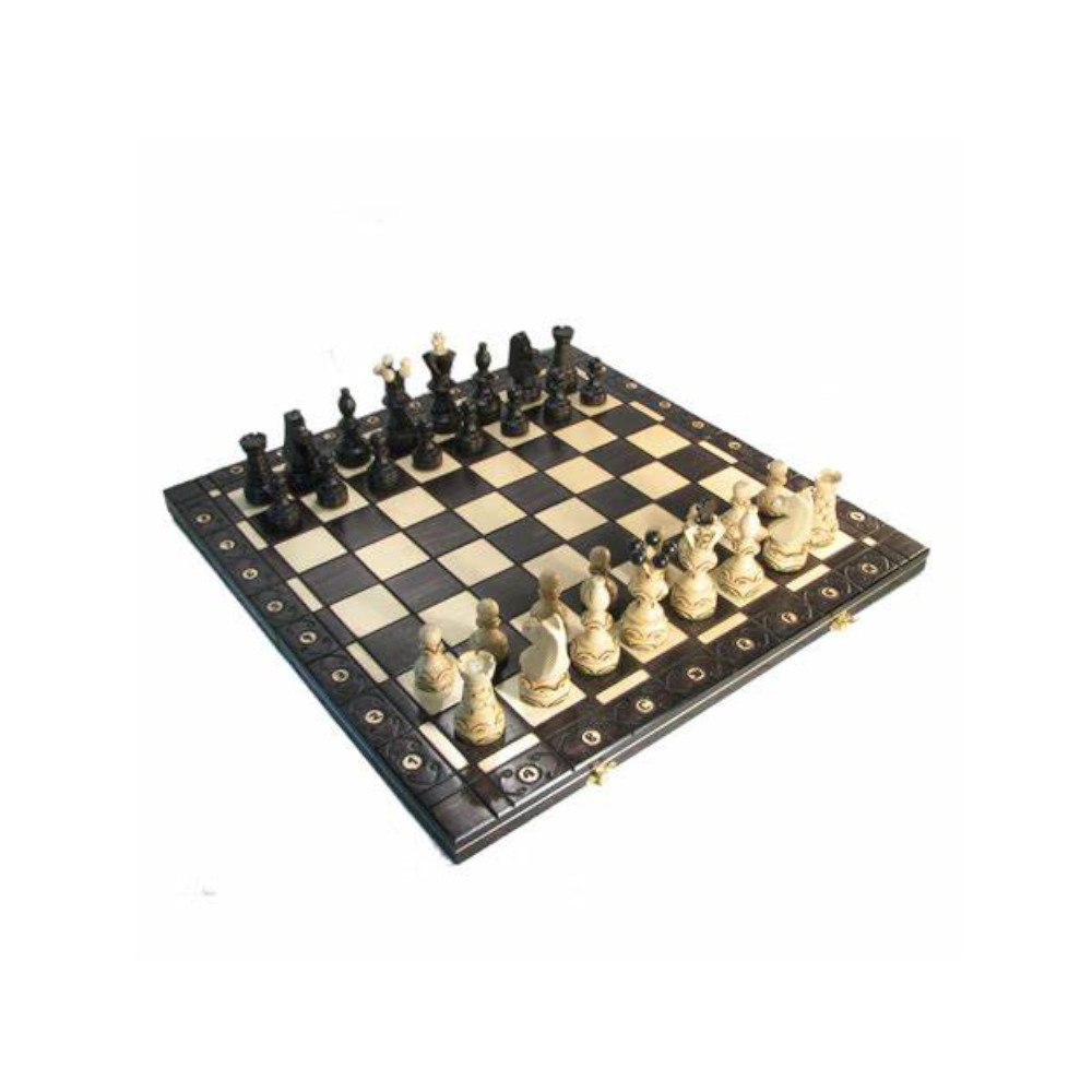 Wegiel Ambassador 21in Wooden Chess Set - Black