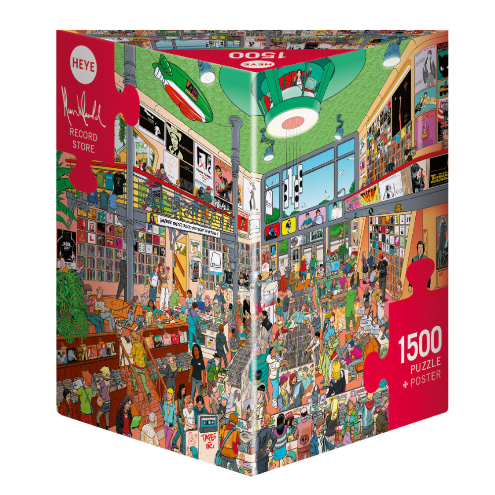 Heye Record Store 1500 Piece Puzzle in a Triangular Box (30086)